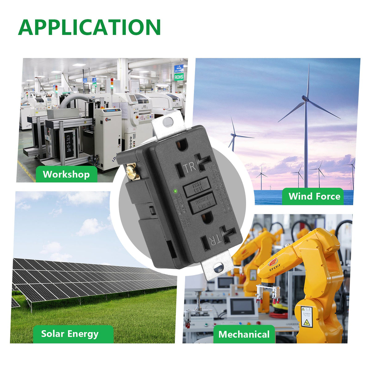 Wengart Generator GFCI Outlet,100pack,125V 20Amp 60Hz,Tamper-Resistant ...