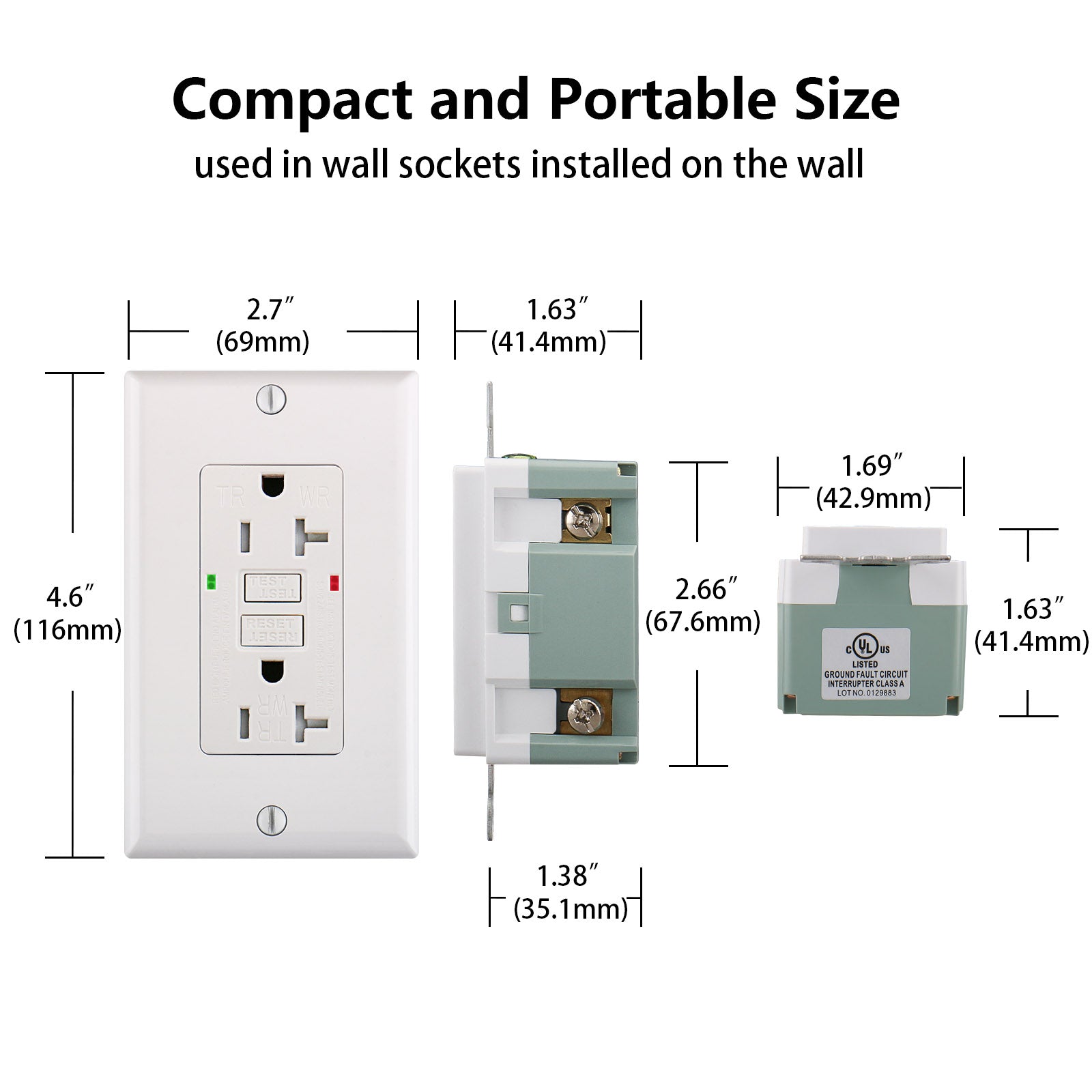 Gfci Receptacle Dimensions